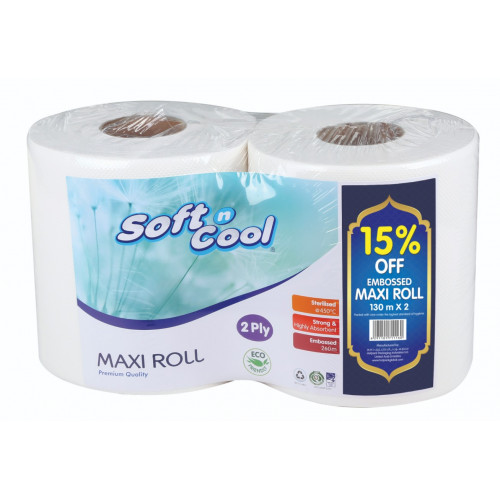 SOFT N COOL MAXI ROLL TWIN PACK 260 METER (2 Rolls x 3 Packs Per Carton ...
