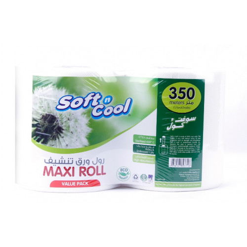 SOFT N COOL MAXI ROLL TWIN PACK 350METER VALUE PACK 1PLY( 2 Rolls x 3 ...