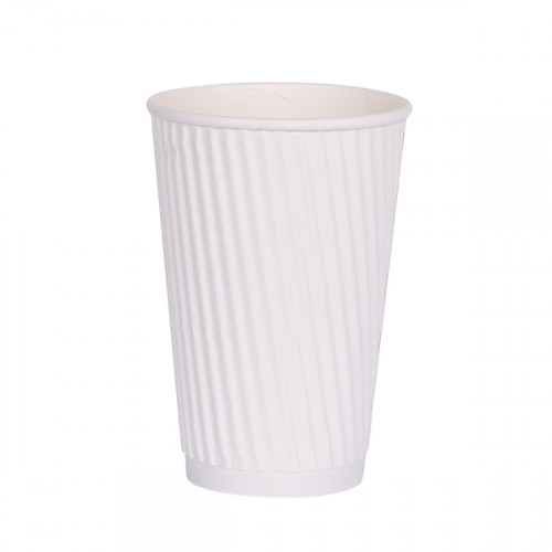 WHITE RIPPLE CUP 16 OZ (500 PIECES PER CARTON)