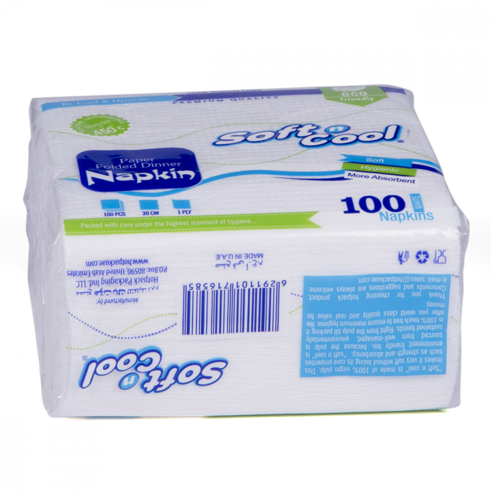 Soft n Cool - Paper Napkin 30 x 30 cm-100 Pieces ( 40 Packs Per Carton ...
