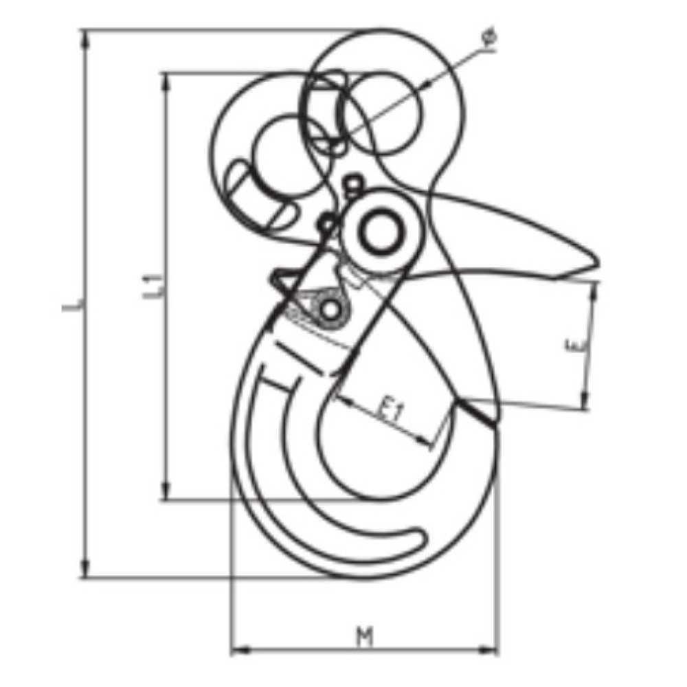 Grade 80 Eye Self-Locking Hook