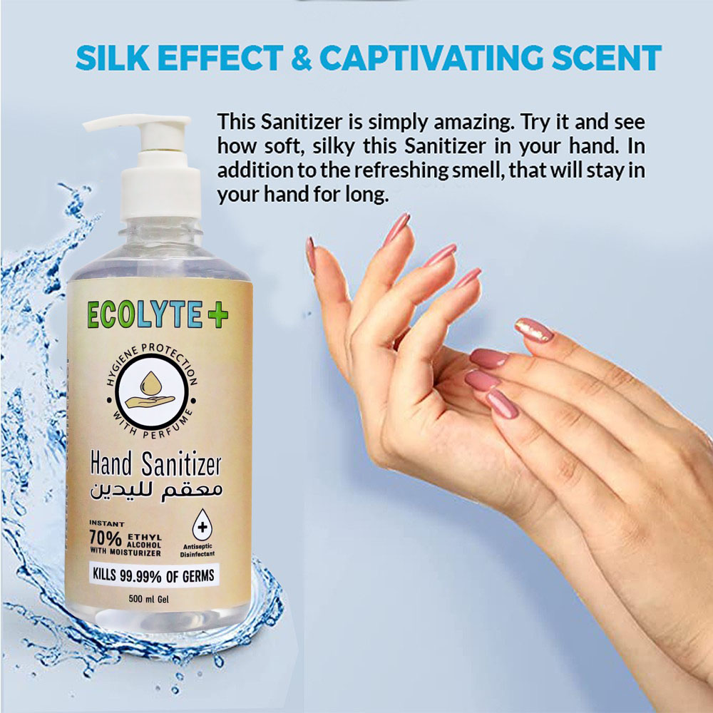 Hand Sanitizer 500ML Gel with Pump Bottle, (70% Ethyl Alcohol With ...