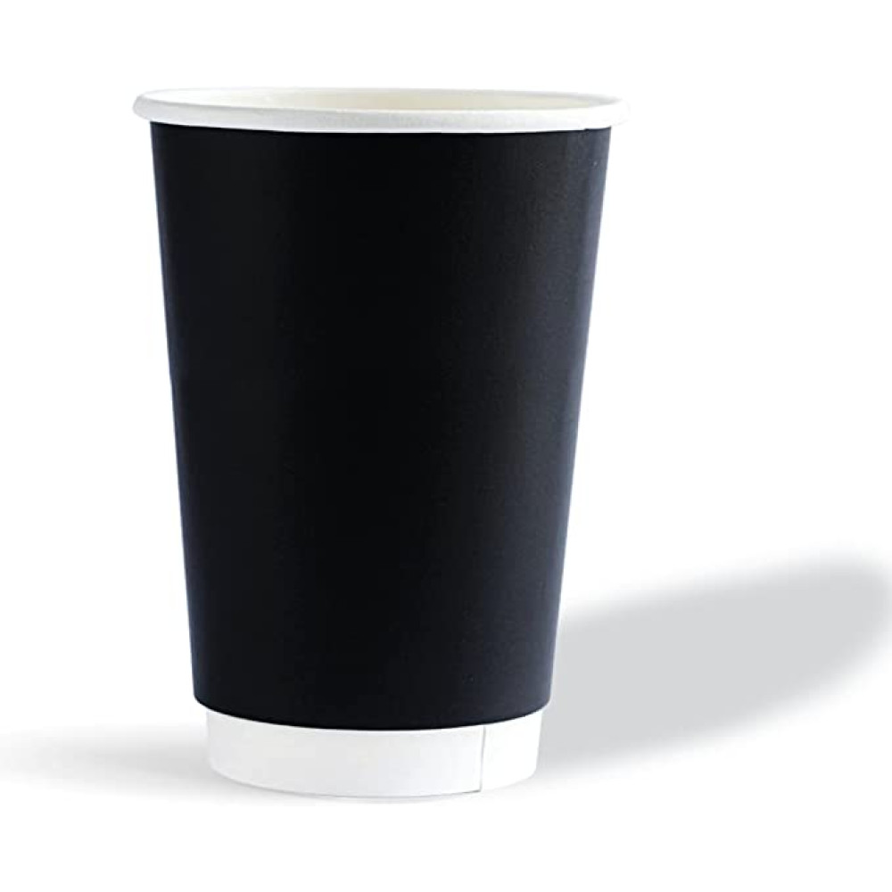 12oz Heavy Duty Double Wall Paper Cup Full Black