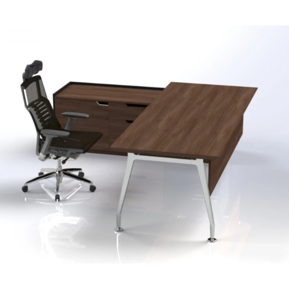 Midas Desk with Credenza Return - Sinaha Platform
